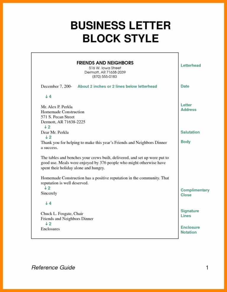 Business Letter Format Spacing - Business Letter Format