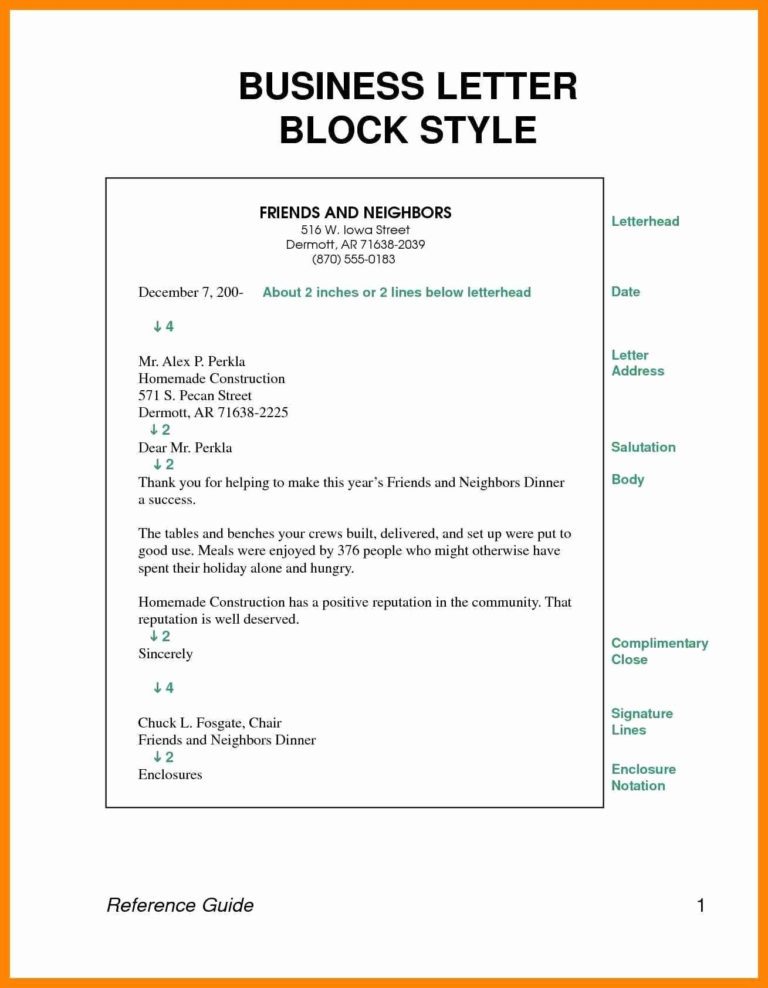 Formal Business Letter Format Spacing - Business Letter Format