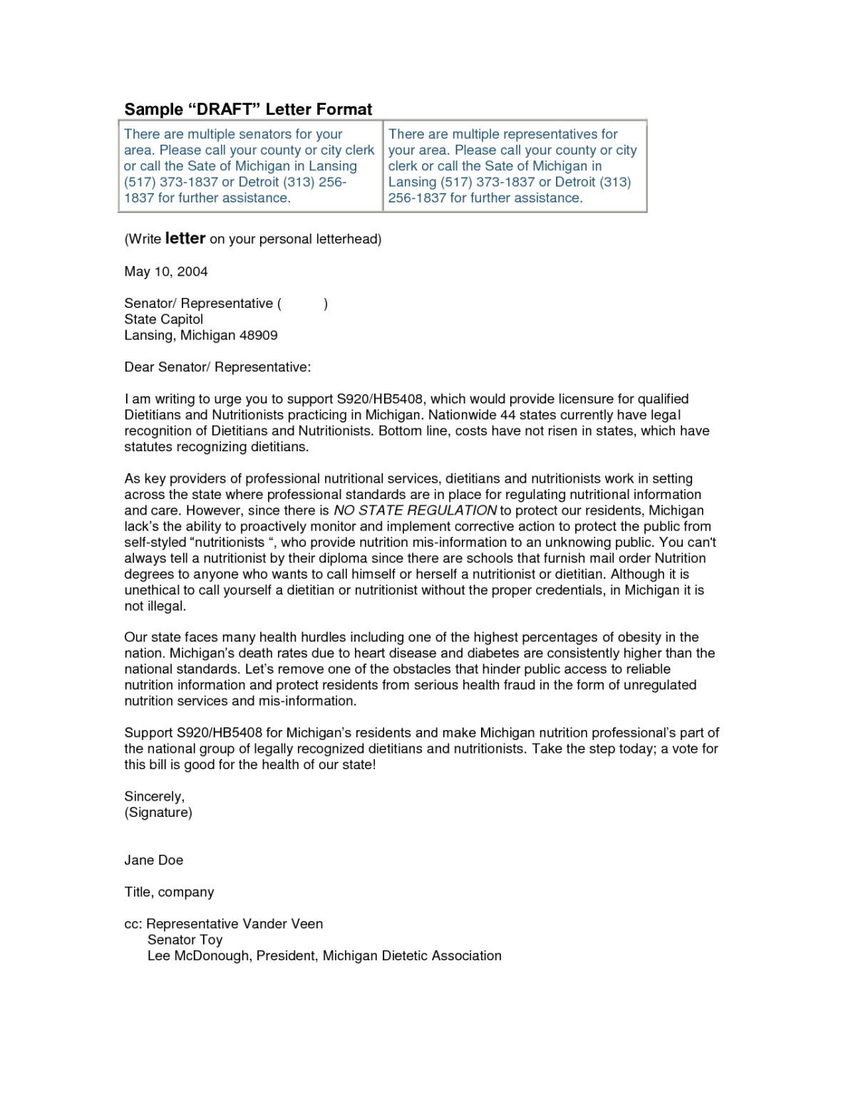 Formal Business Letter Cc - Business Letter Format