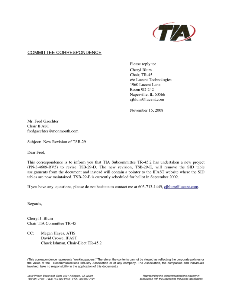 Business Letter Examples With Cc - Business Letter Format