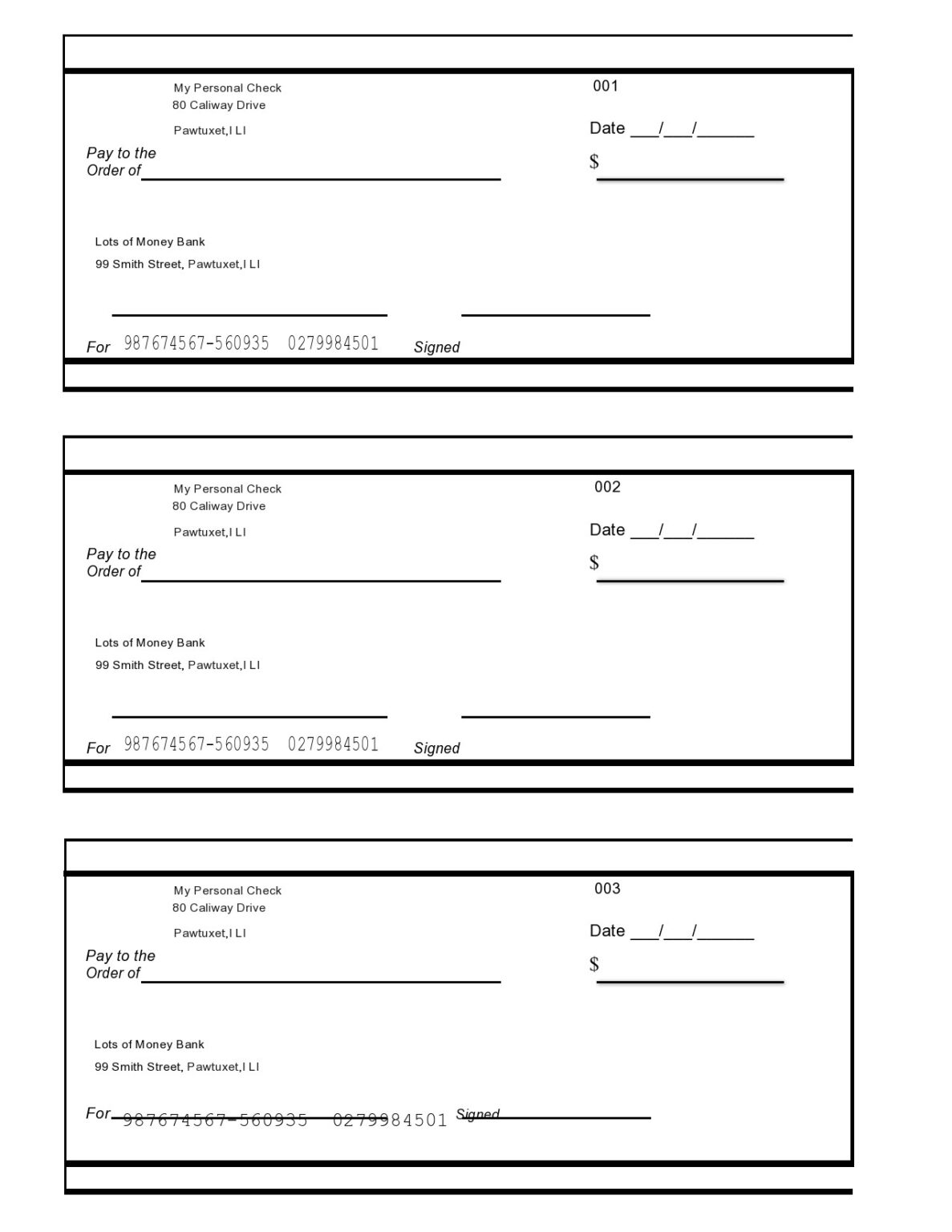 Free Printable Business Checks - Business Letter Format