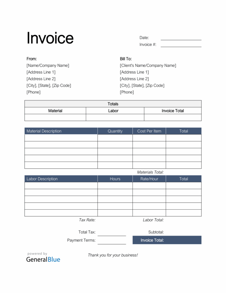 Printable Invoices For Business - Business Letter Format