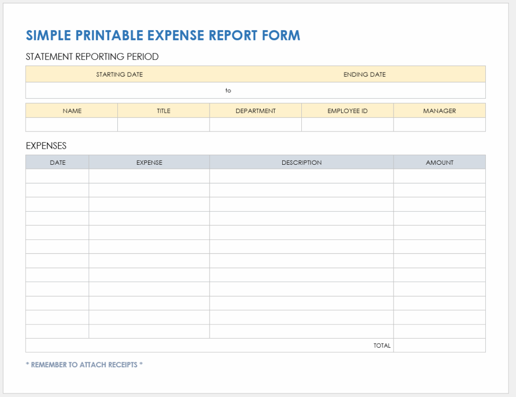 Free Printable Business Expense Sheet - Business Letter Format