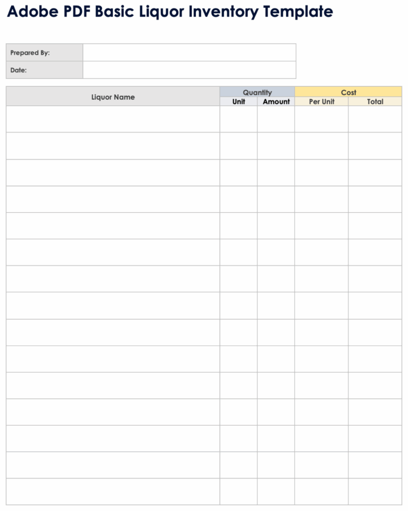 Printable Small Business Inventory Template - Business Letter Format
