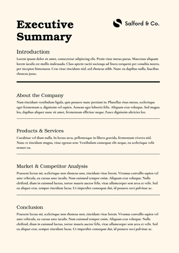 Business Book Summaries Printable - Business Letter Format