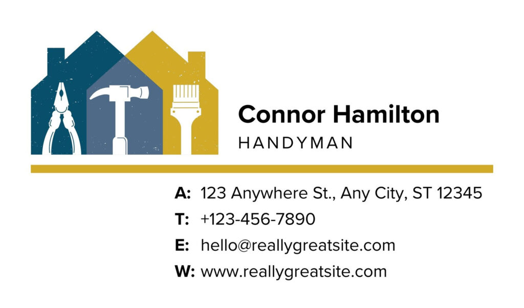 Free Printable Handyman Business Cards - Business Letter Format